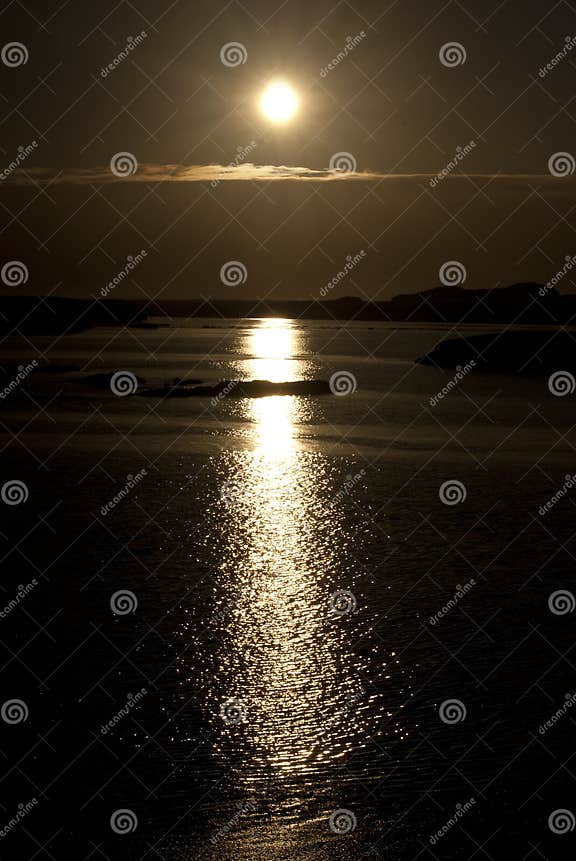 Moon Path. stock photo. Image of ocean, time, landscape - 23432930