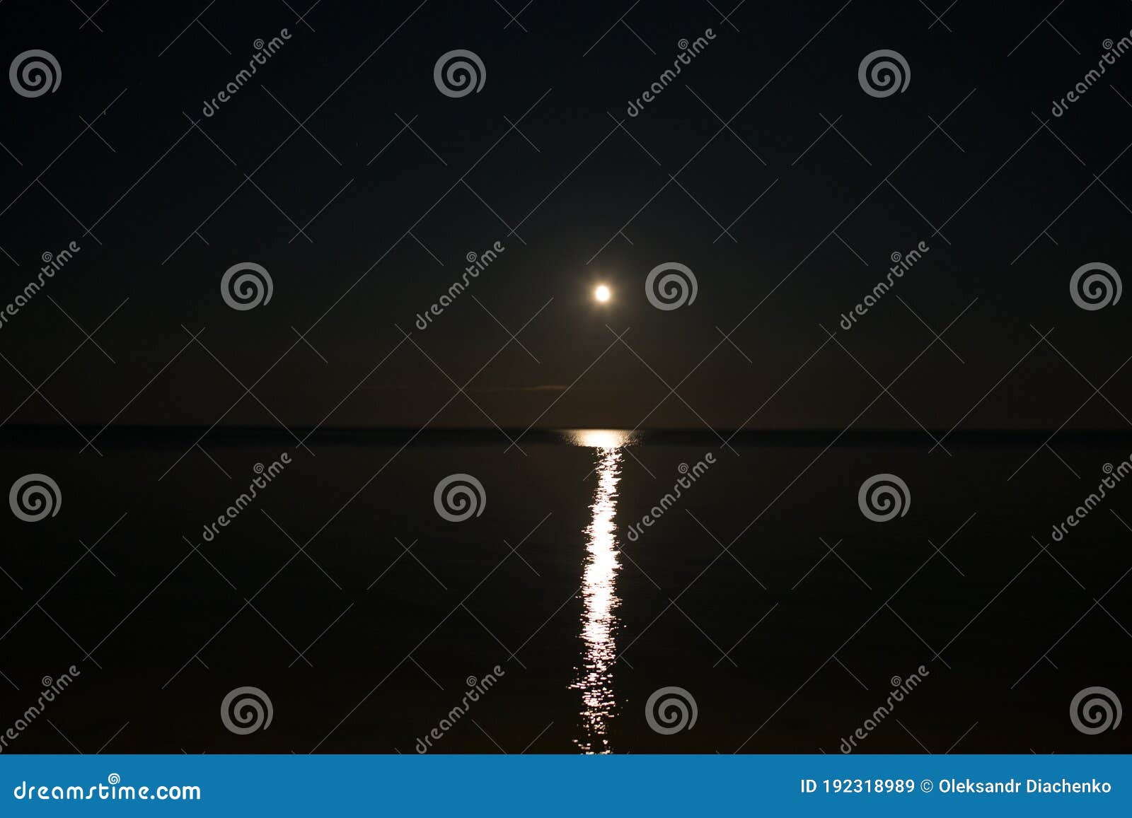 Moon Path in the Night Sky at Sea Stock Image - Image of illumination ...