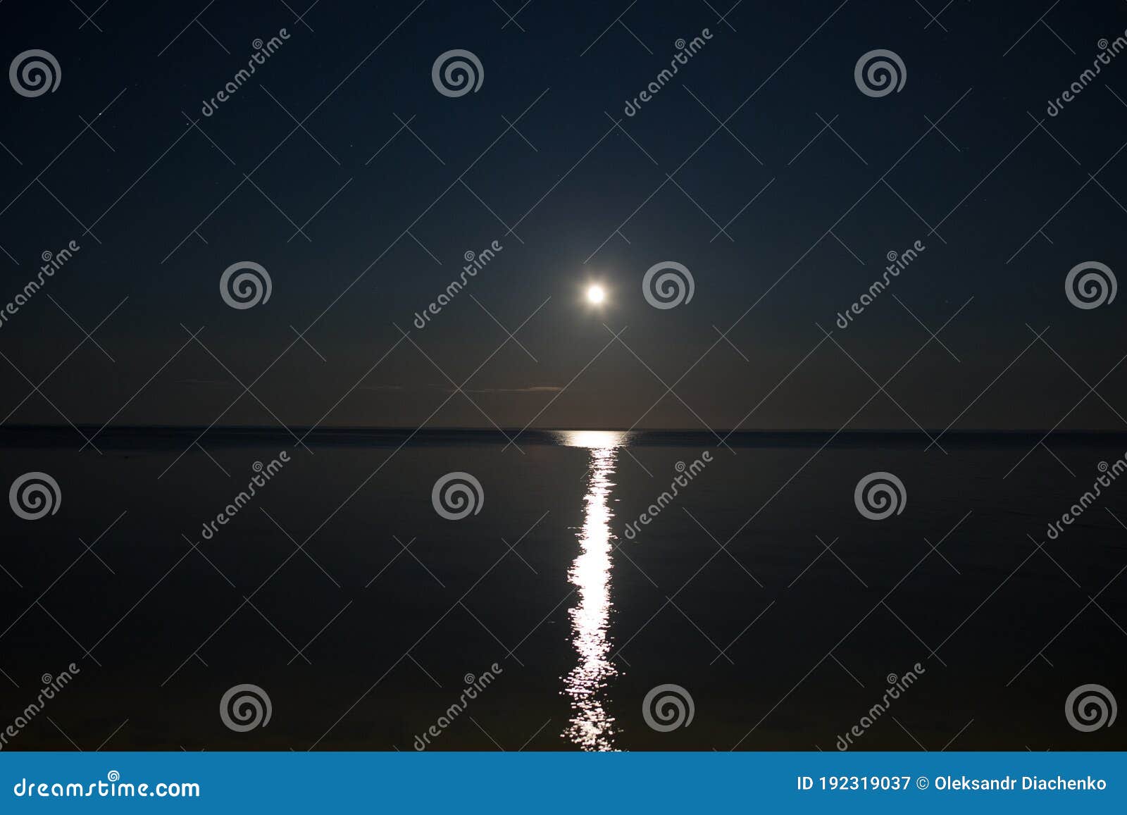 Moon Path in the Night Sky at Sea Stock Image - Image of beach, natural ...