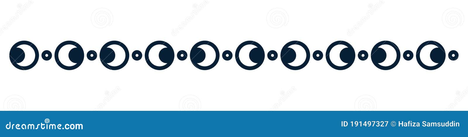 Moon Pattern Border Design. Vector Illustration Decorative Design Stock ...