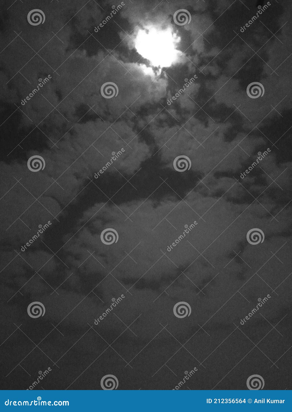 Moon Peeping through the Clouds Stock Photo - Image of scene, nature ...