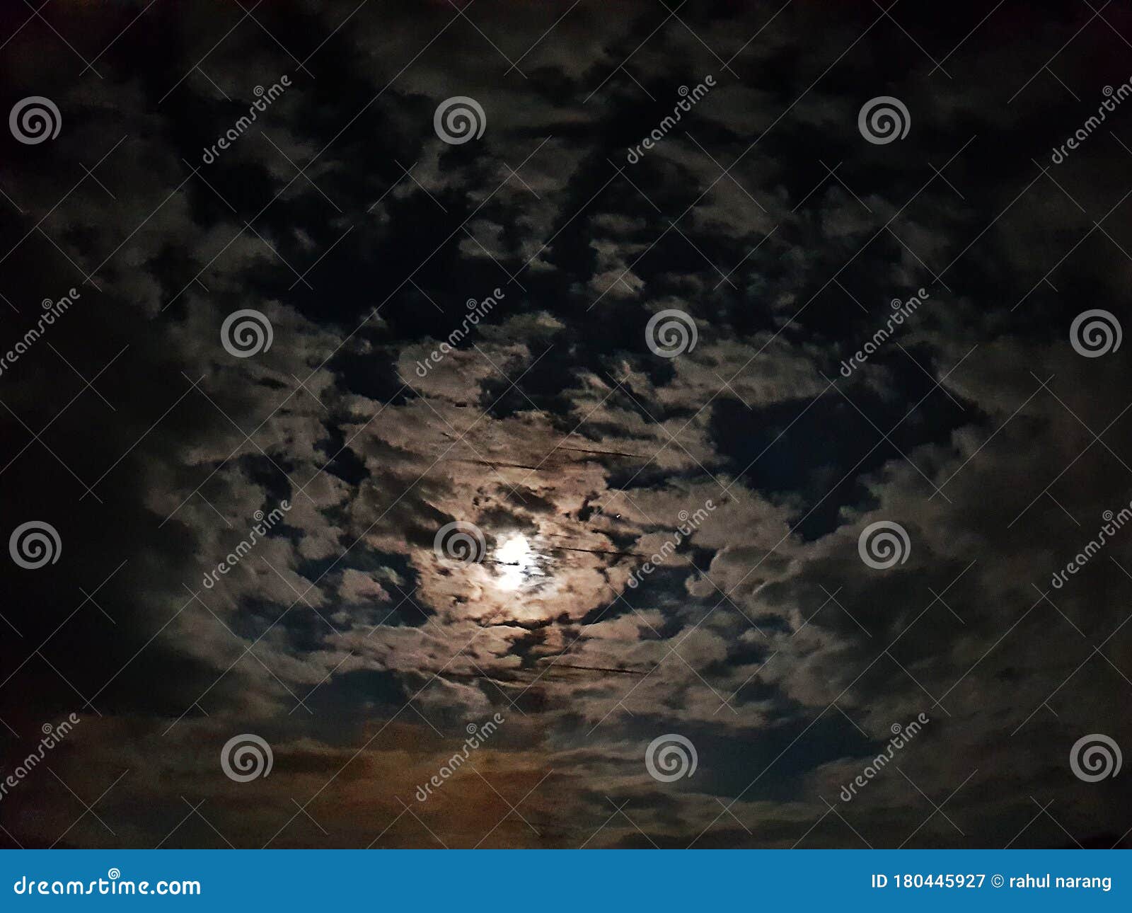 When the Moon Peeps from the Clouds Stock Image - Image of india ...