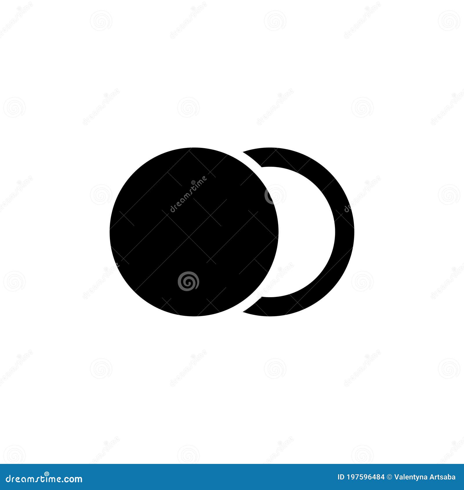 Moon Phase, Astronomy Lunar Eclipse. Flat Vector Icon Illustration ...