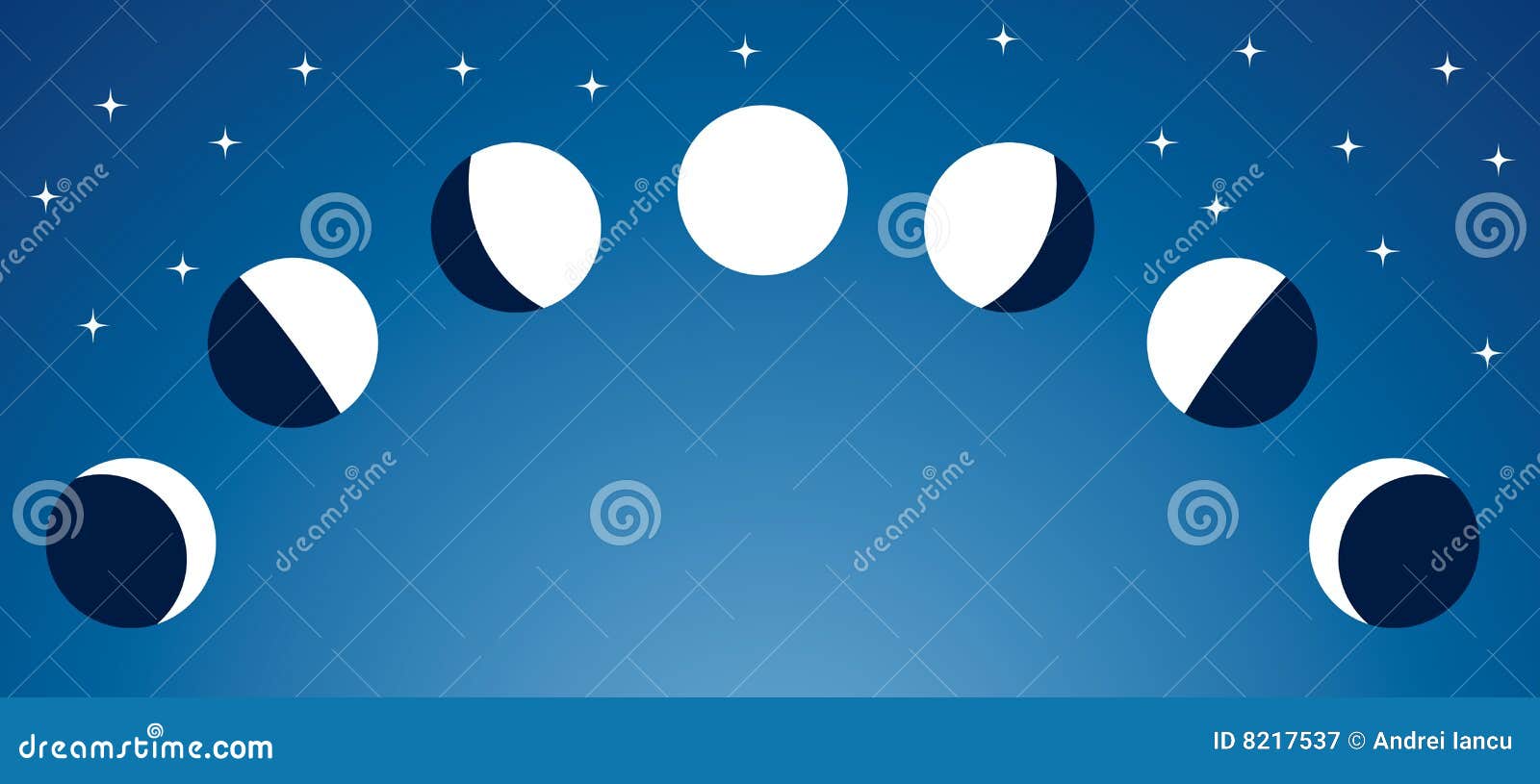 Moon phases stock vector. Illustration of space, quarter - 8217537