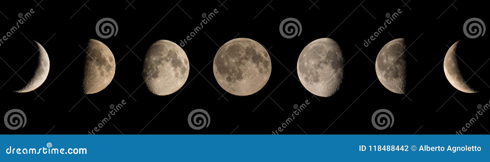 Moon phases stock photo. Image of bright, crescent, astronomy - 118488442