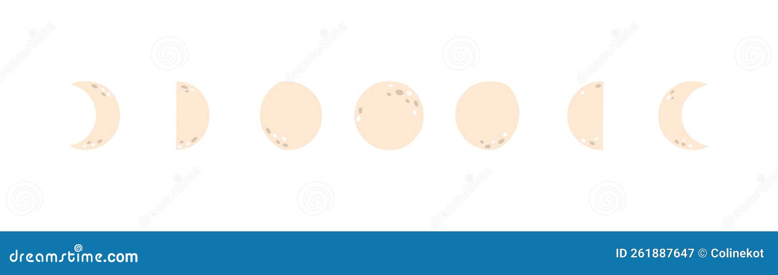 Moon phases stock vector. Illustration of drawn, concept - 261887647