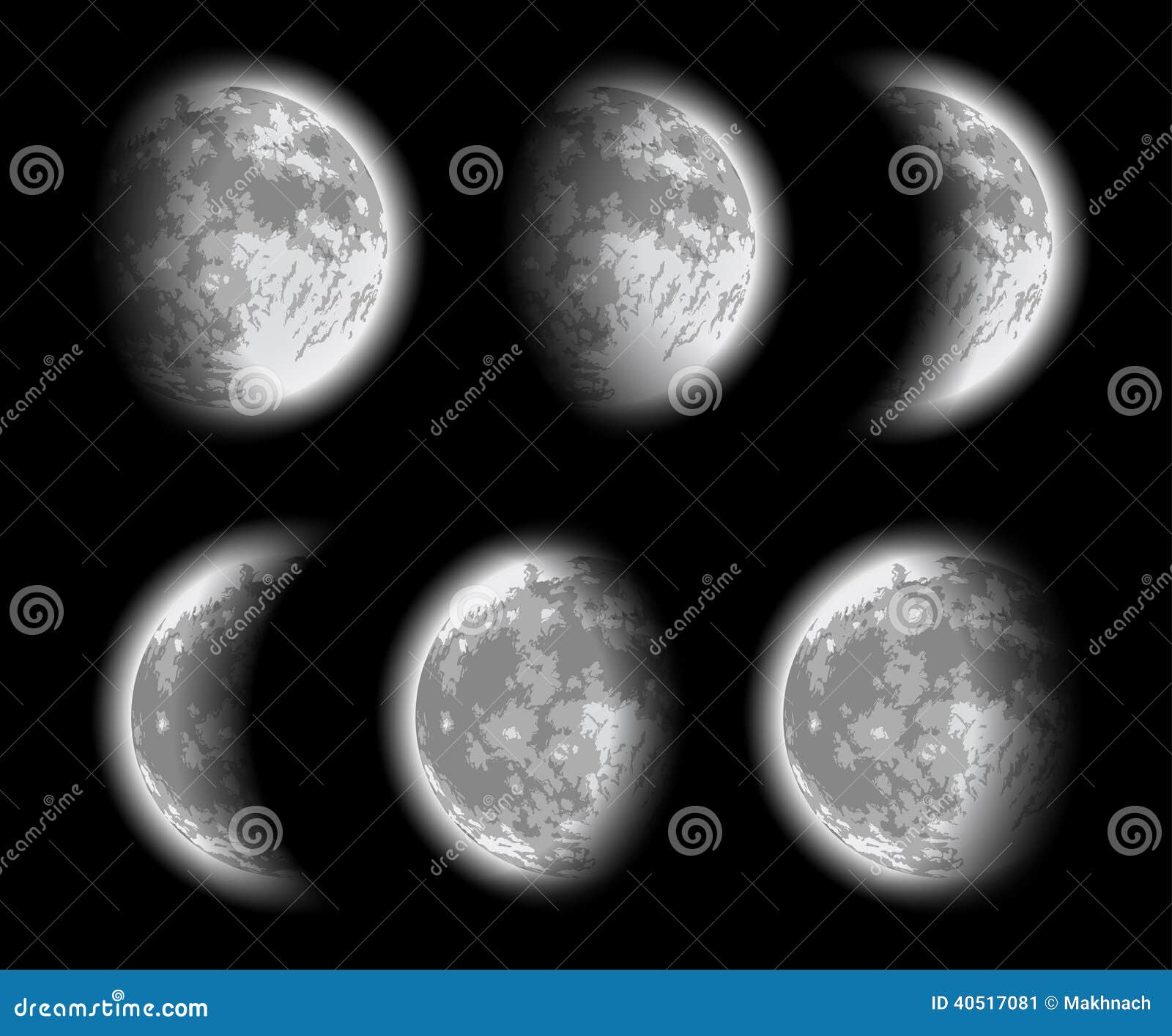 Moon phases. stock vector. Illustration of design, glowing - 40517081