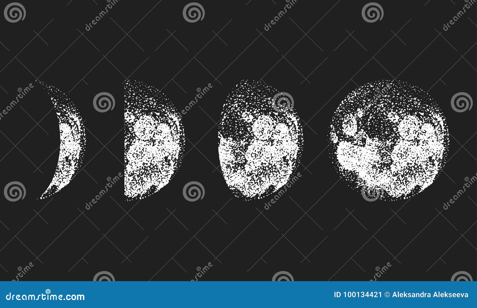 Moon Phases Dot Vector Background Stock Vector - Illustration of cycle ...