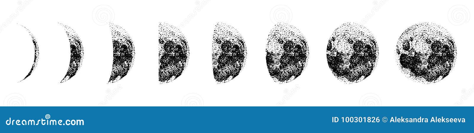 Moon Phases Dot Vector Background Stock Vector - Illustration of ...