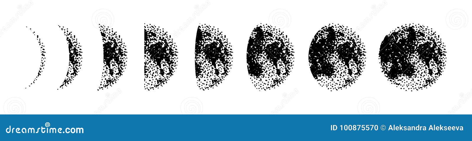 Moon Phases Dot Vector Background Stock Vector - Illustration of ...
