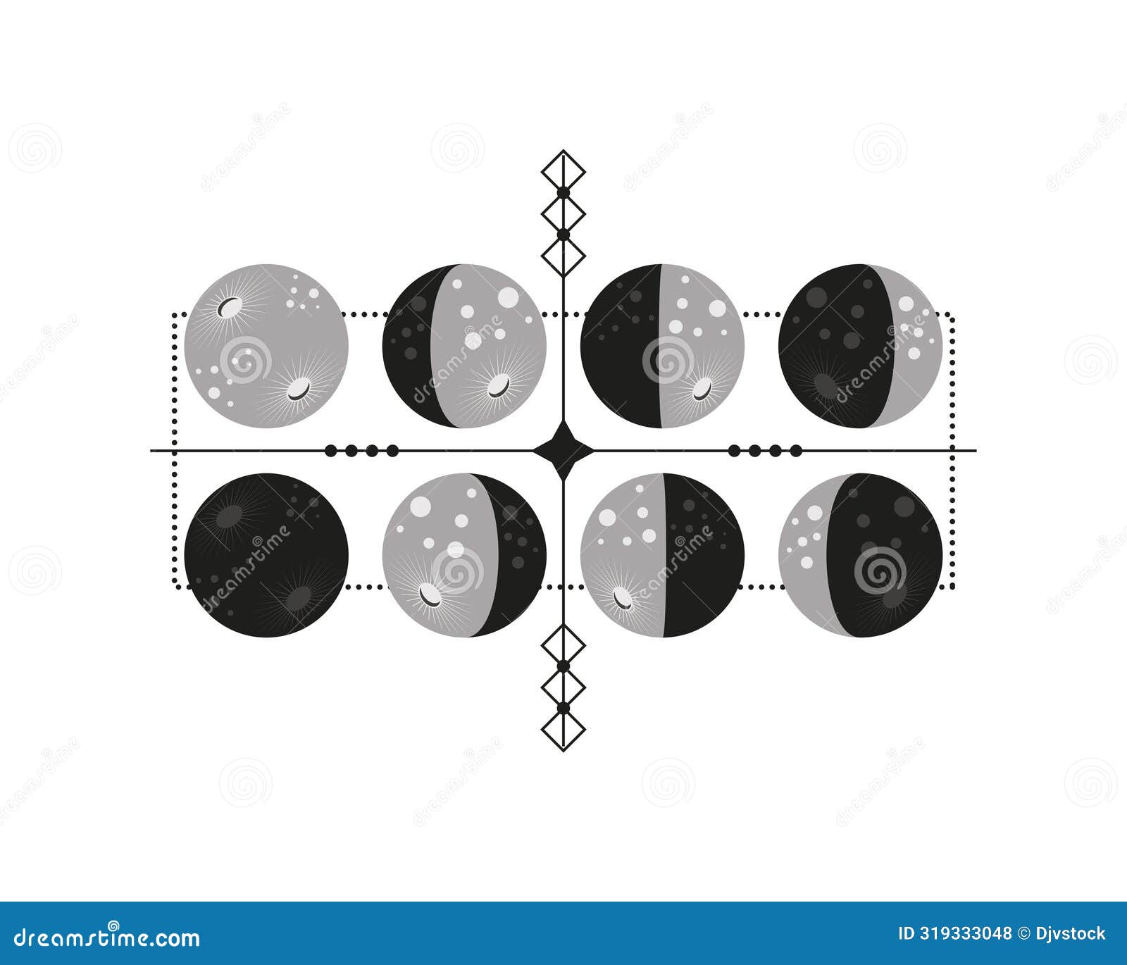 Moon phases entire cycle stock vector. Illustration of isolation ...