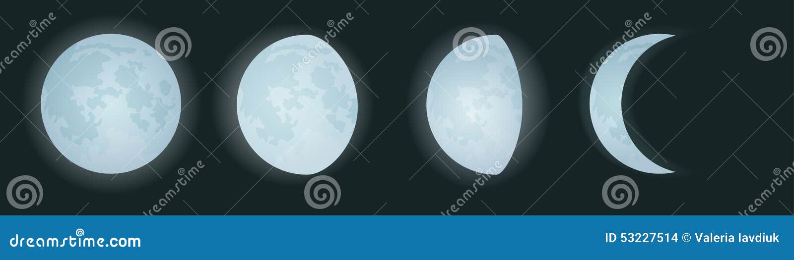 Moon phases stock illustration. Illustration of moon - 53227514