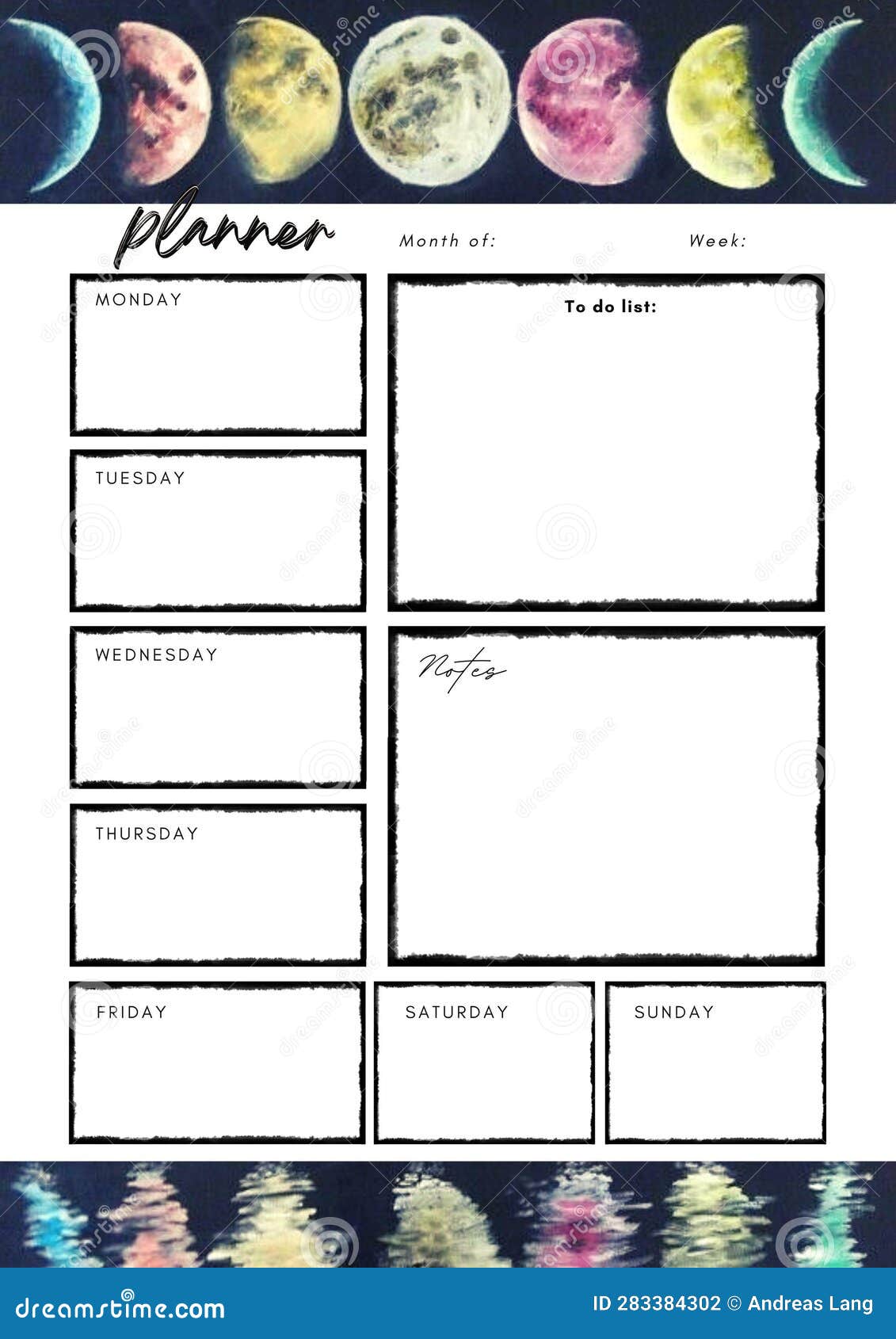 Moon Phases Planner Digital Planning Insert Sheet Printable Page ...