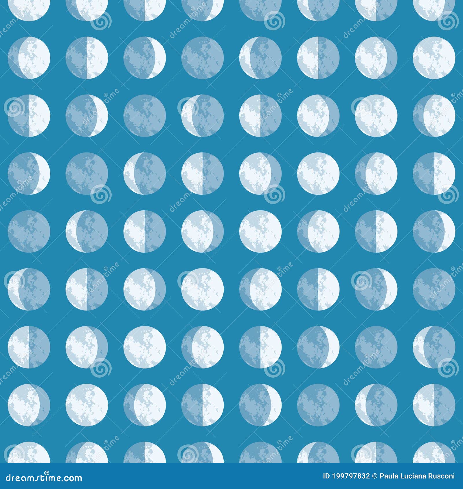 Moon Phases Vector Background Pattern Stock Vector - Illustration of ...