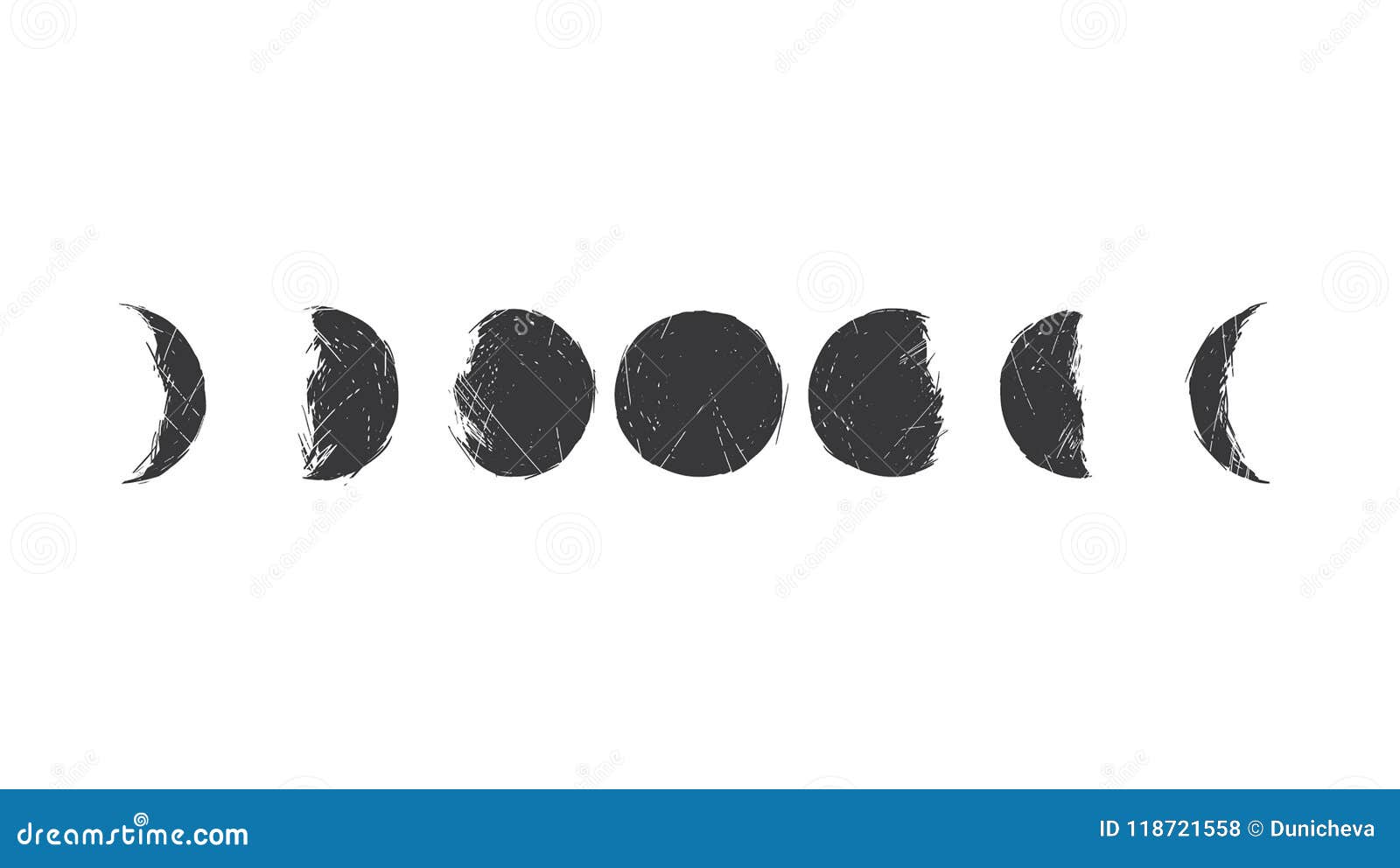 Moon phases. Vector stock vector. Illustration of moon - 118721558