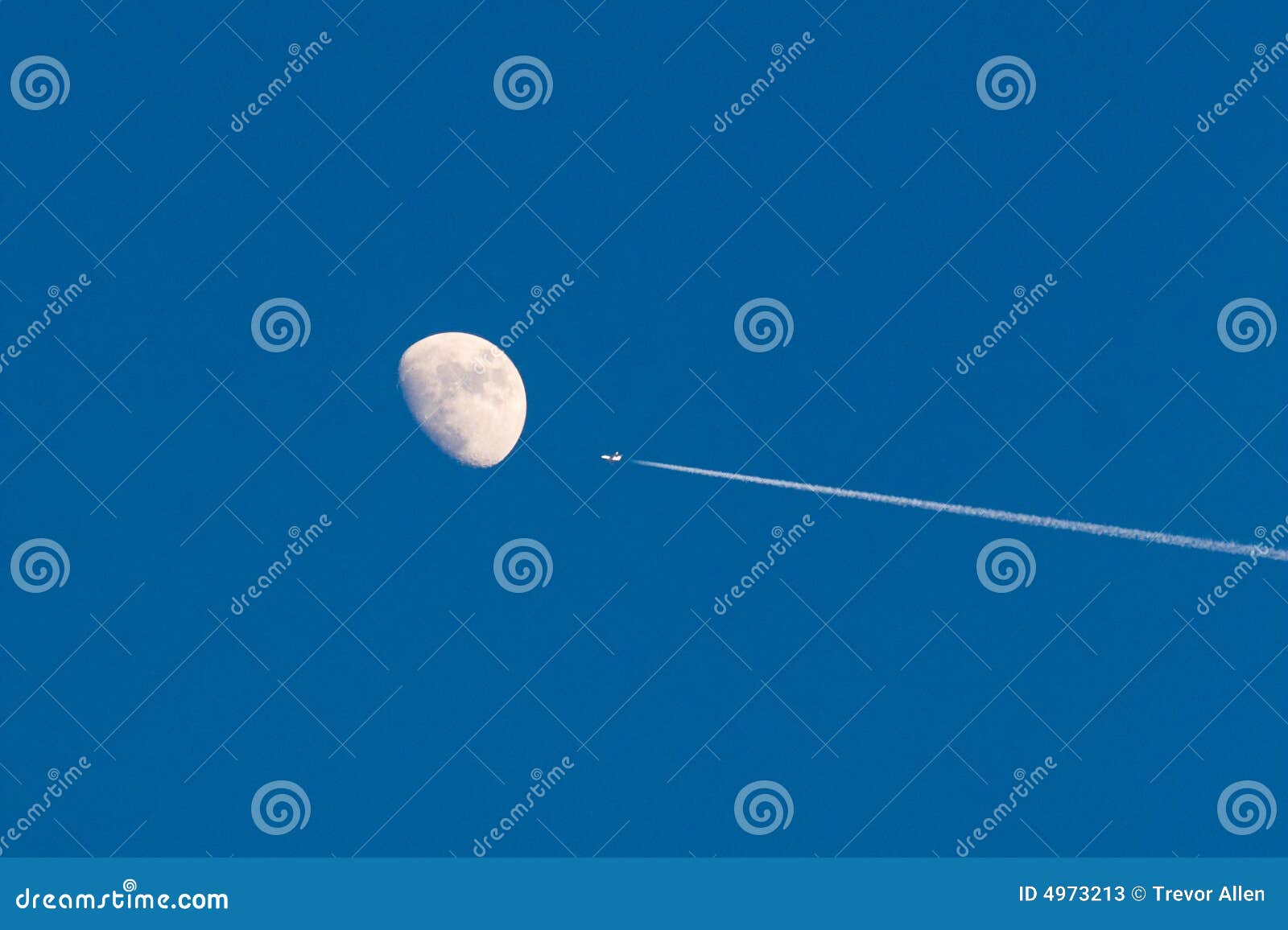 Moon And Plane Picture. Image: 4973213