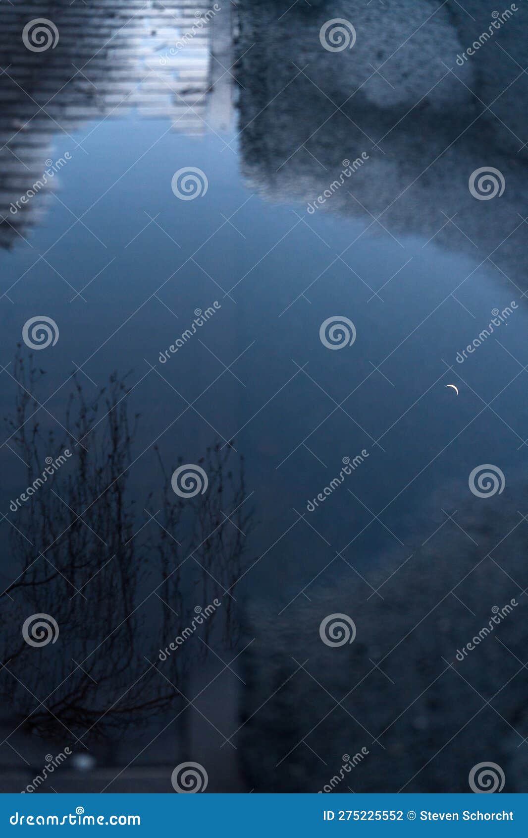 Moon in the puddle stock photo. Image of freezing, wave - 275225552