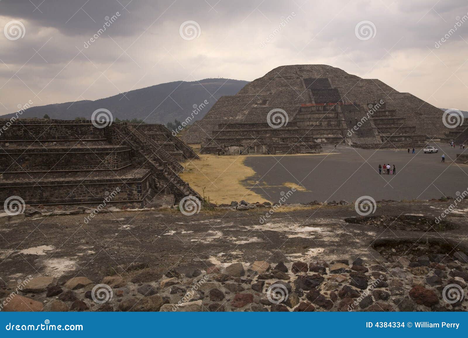 The Sun Pyramid In Teotihuacan. View With Sky From The Moon Pyramid ...