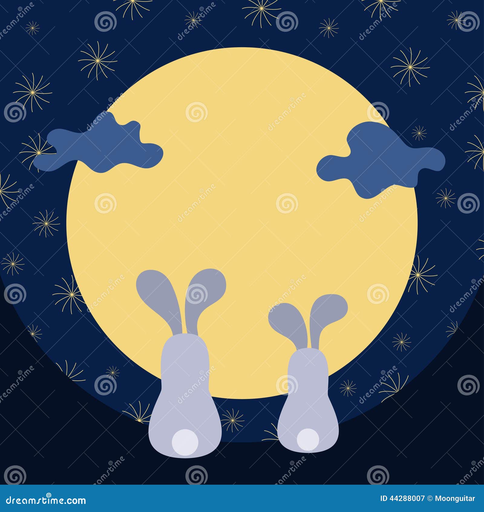 Moon Rabbit of Mid Autumn Festival. Chuseok Stock Vector - Illustration ...