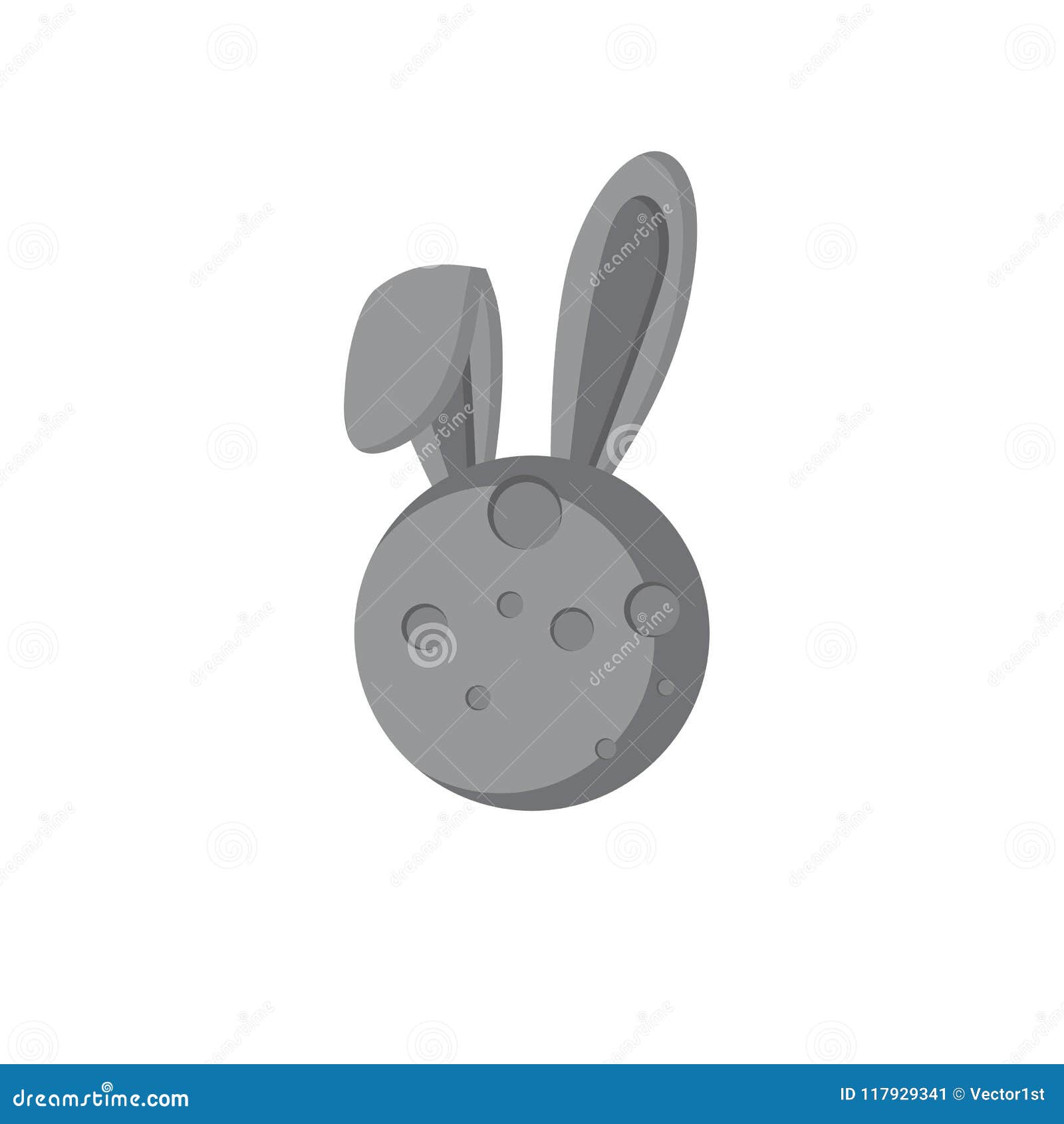 Moon Rabbit Theme Vector Art Logo Stock Vector - Illustration of planet ...