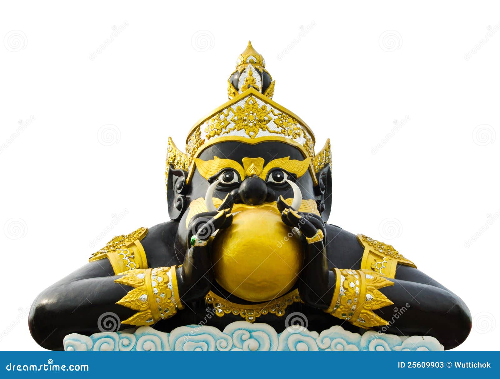 The moon in Rahoo mouth stock image. Image of buddhist - 25609903