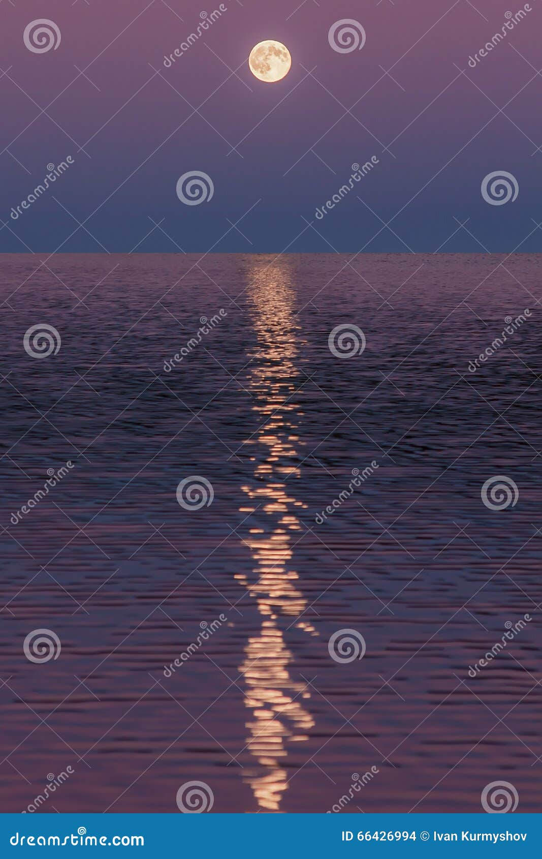 Moon Reflected on Water. Beautiful Nature Landscape Stock Photo - Image ...