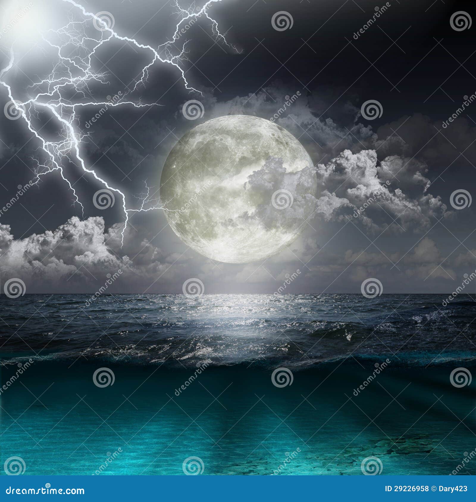 Moon reflecting in a lake stock photo. Image of light - 29226958