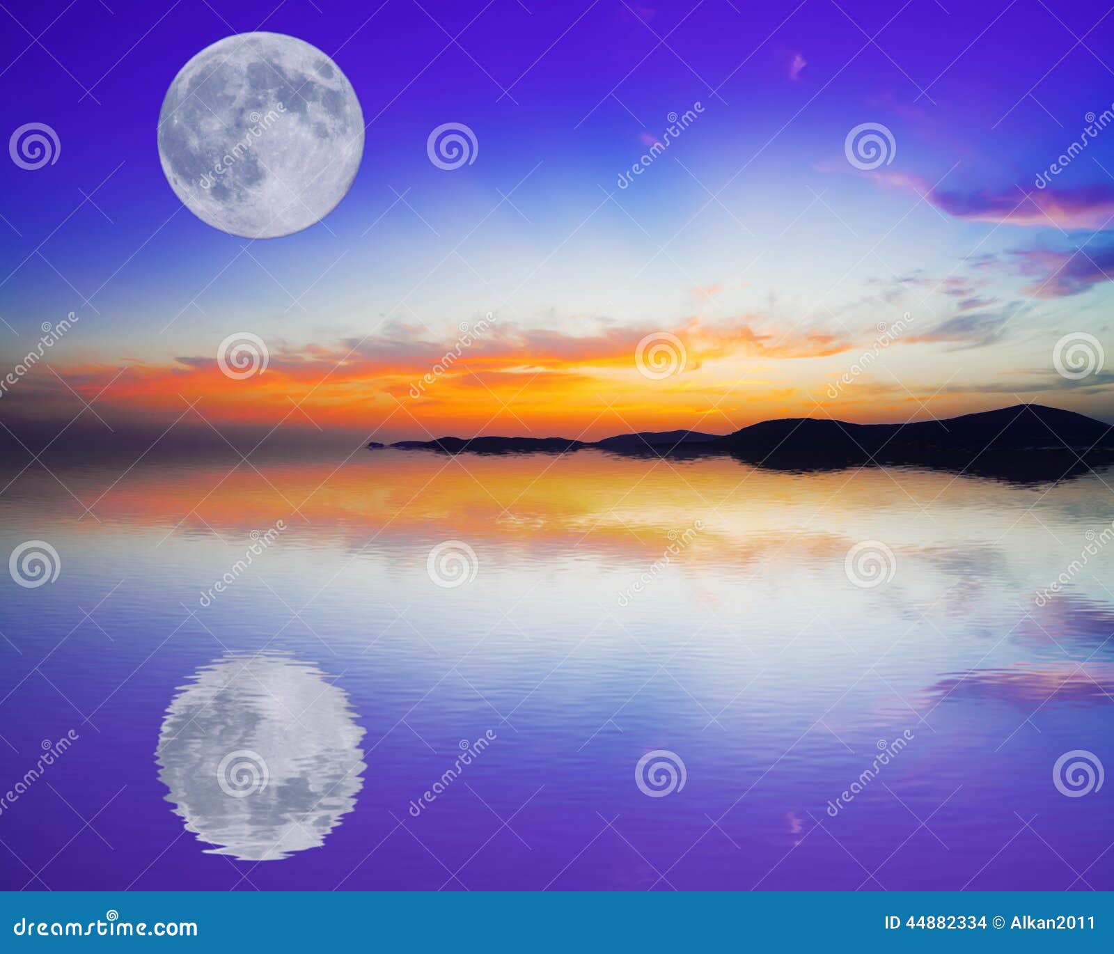 Moon reflection stock photo. Image of pond, panoramic - 44882334