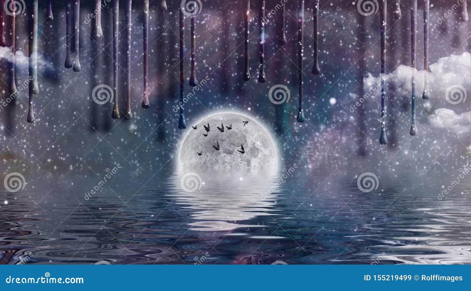 Moon reflections stock video. Video of darkness, cloudy - 155219499