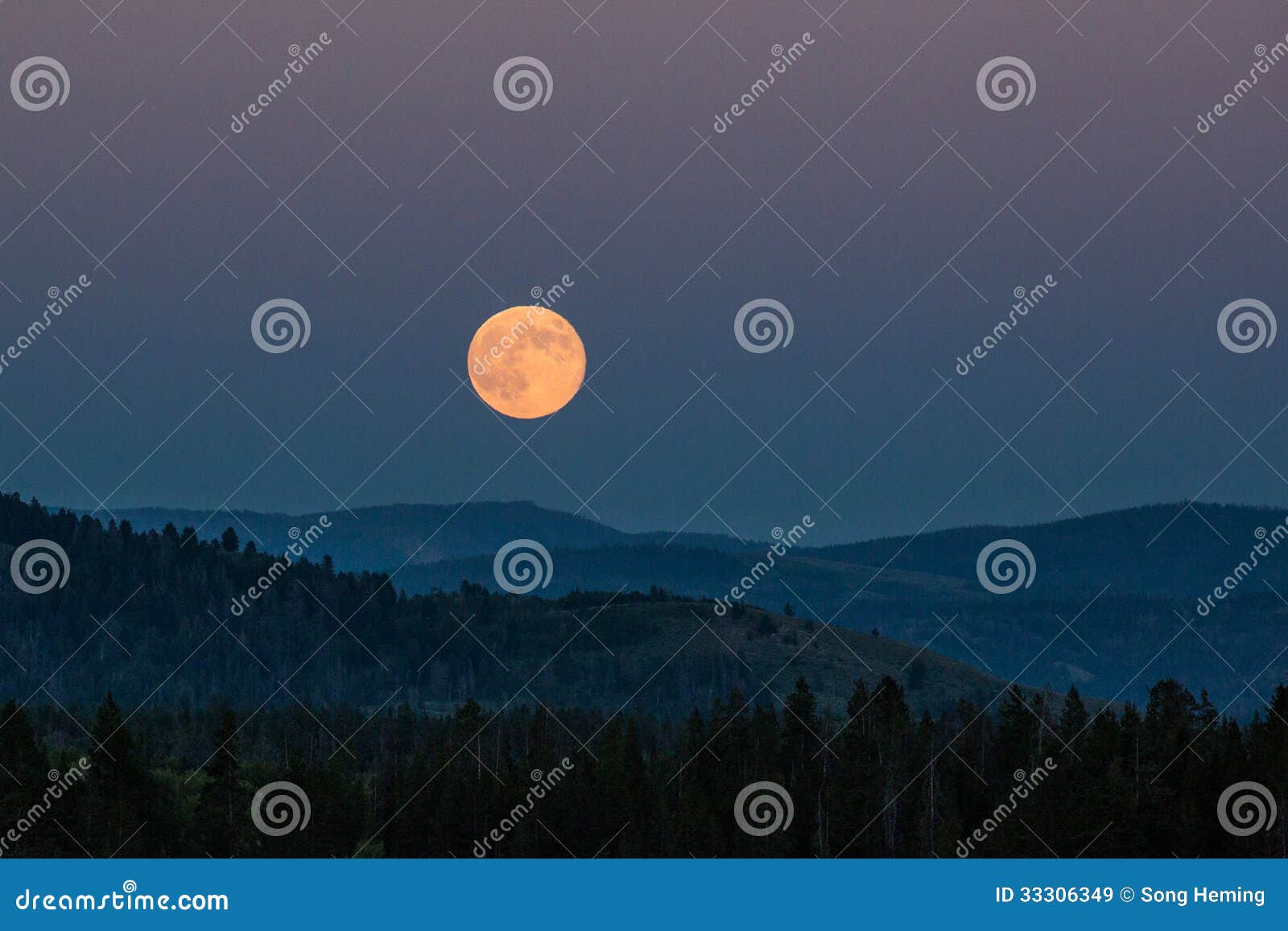 Moon rise stock image. Image of rise, park, moon, tree - 33306349
