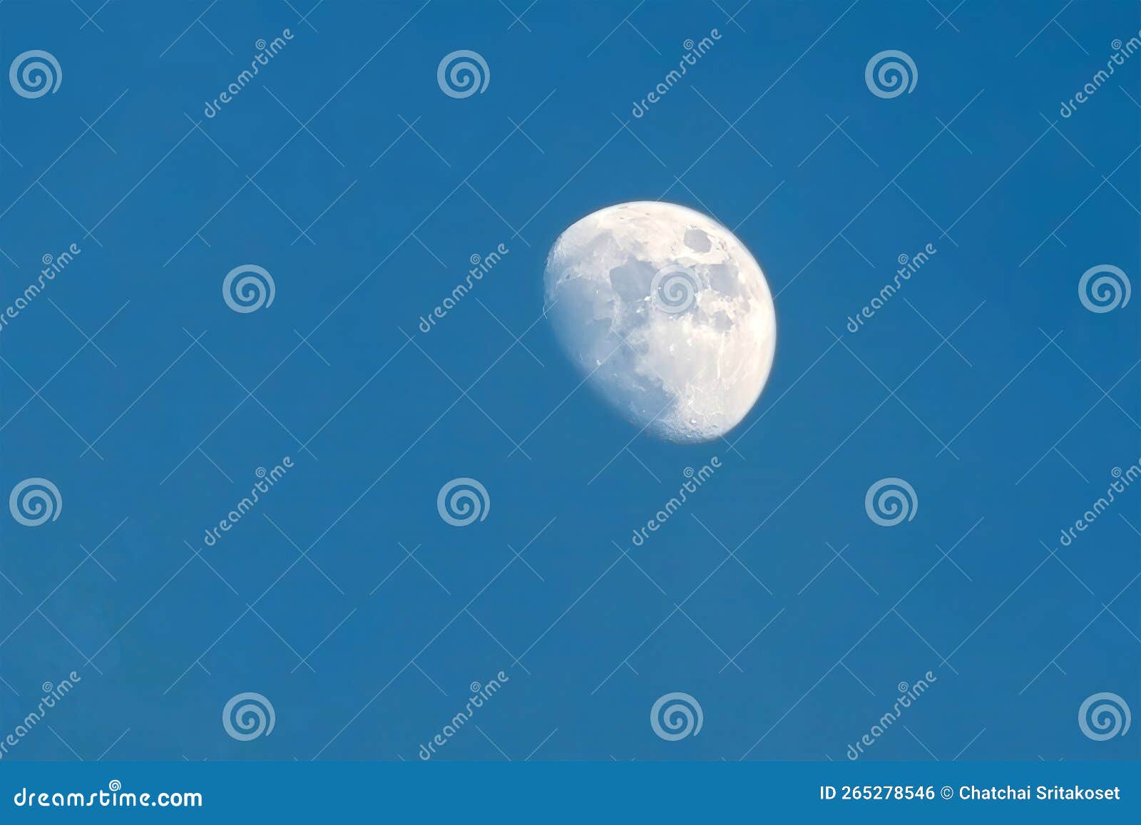 The Moon Rises in the Daytime on the Blue Sky Stock Photo - Image of ...