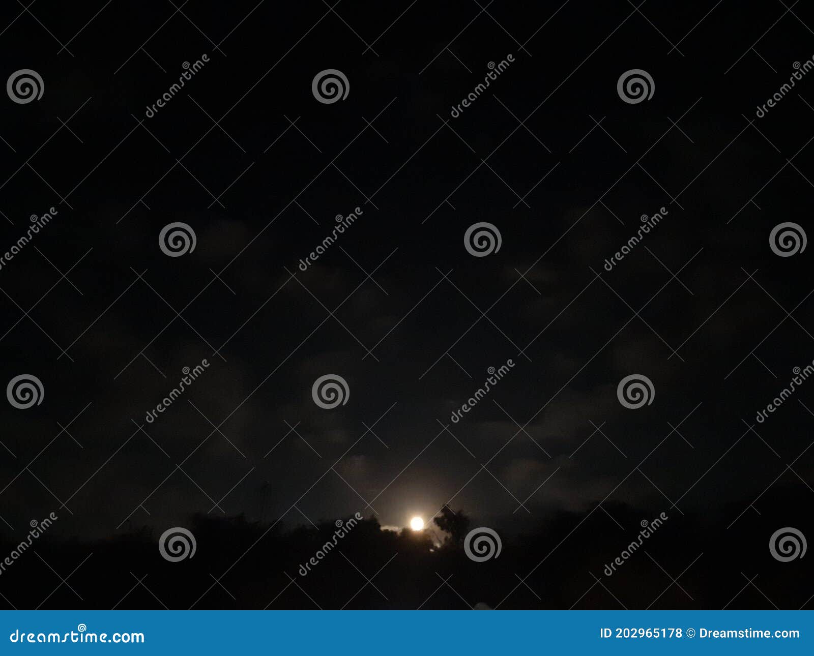 Moon Rises when the Storm Gone Stock Photo - Image of light, monochrome ...