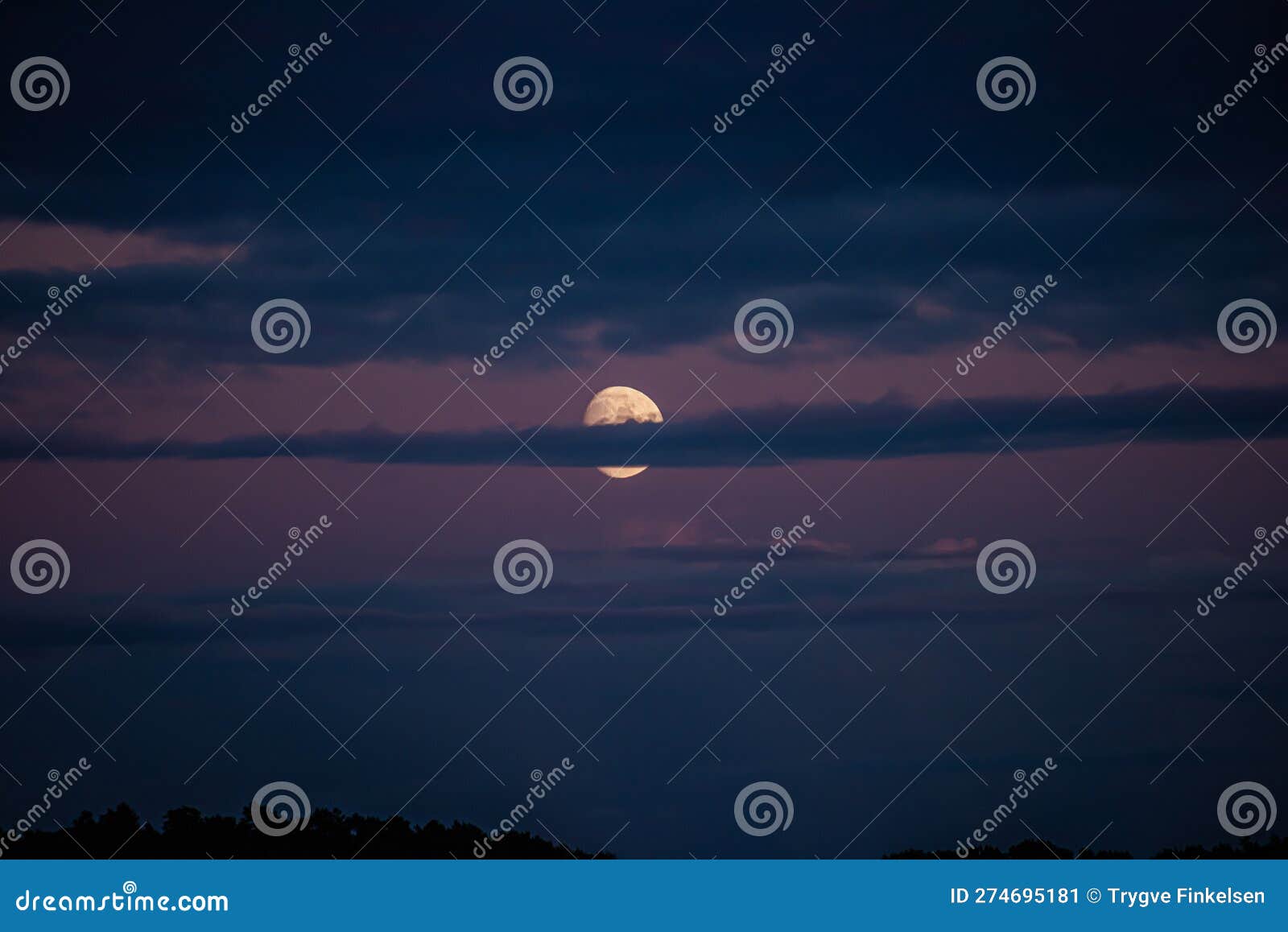 The Moon Rising Behind Clouds at Night.. Stock Image - Image of surface ...