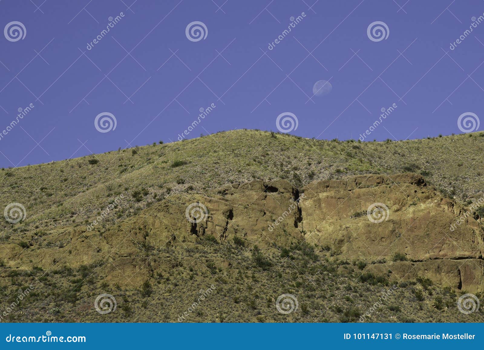 Moon rising over the hill stock image. Image of celestial - 101147131