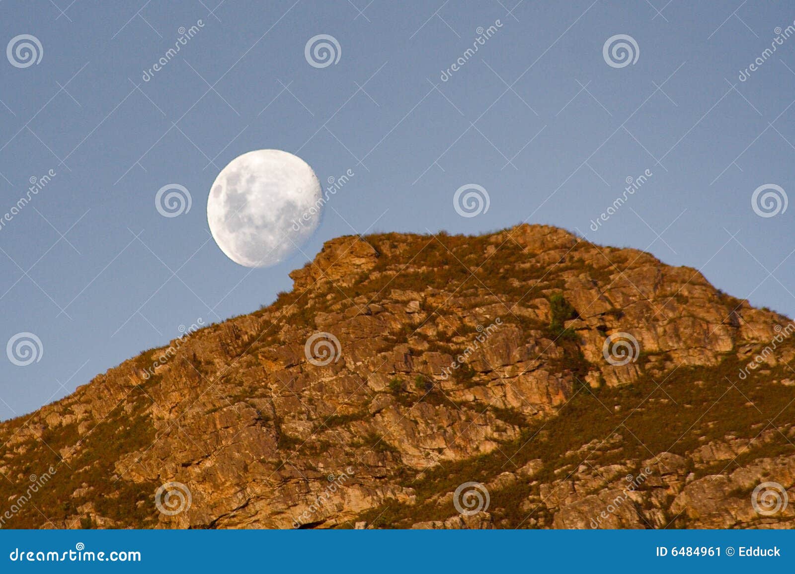 Moon rising over mountain stock image. Image of rock, details - 6484961
