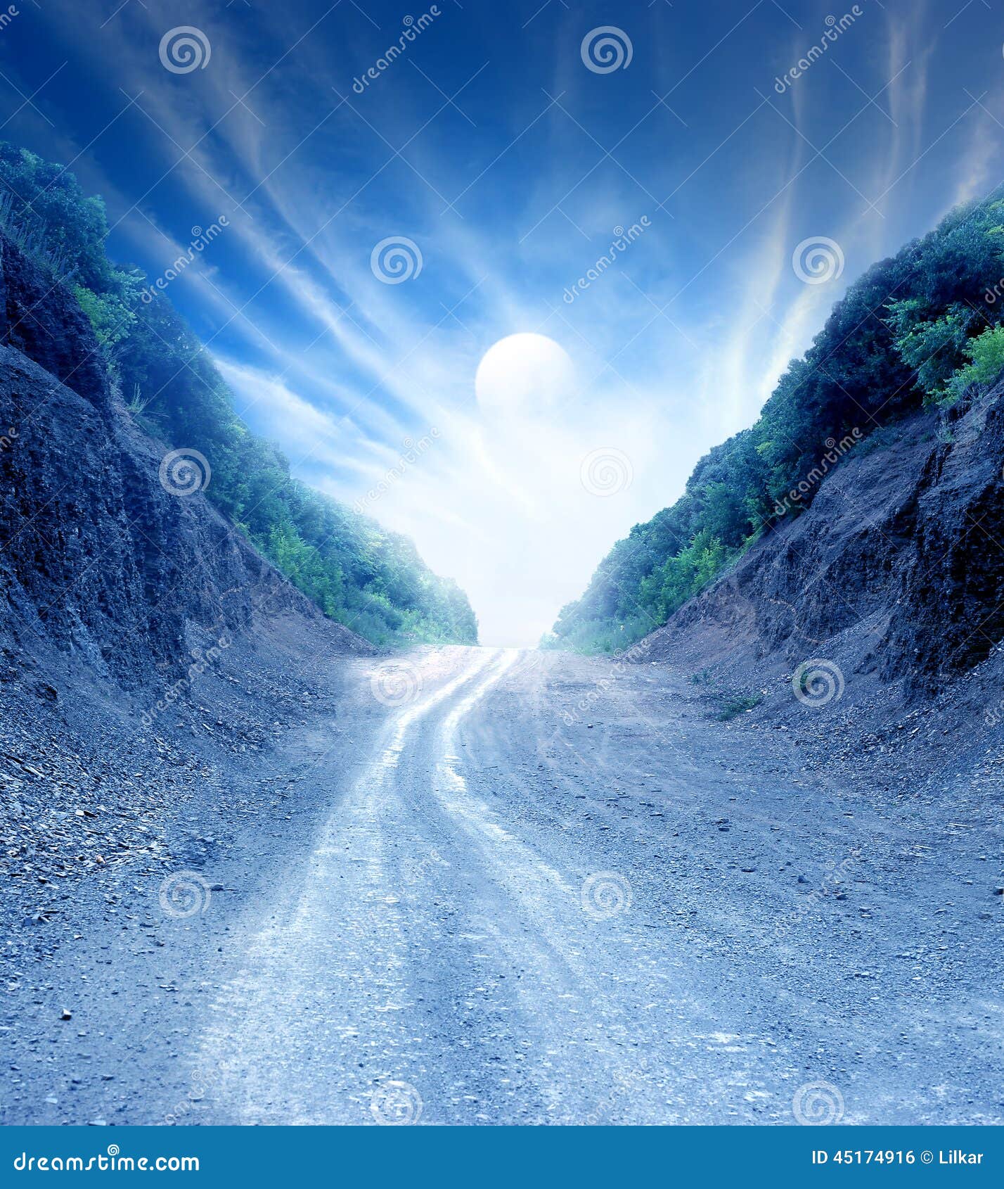 Moon road stock photo. Image of highlands, fantasy, prospect - 45174916