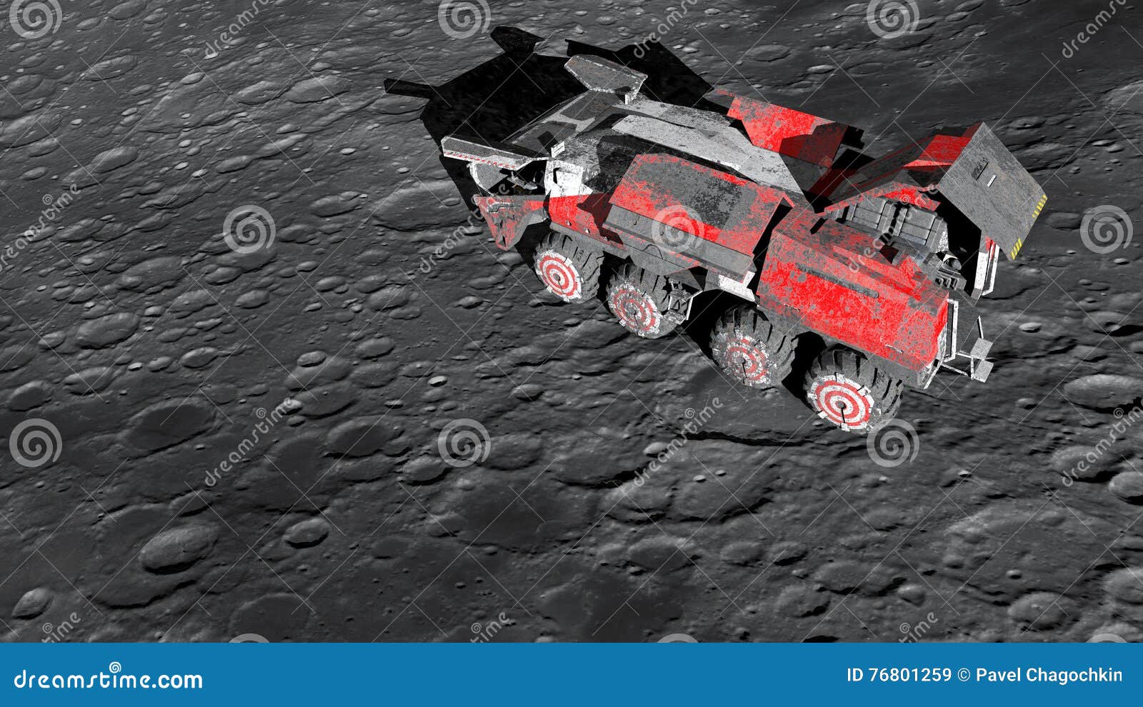 Moon Rover on the Moon. Space Expedition. Moon Surface Stock ...