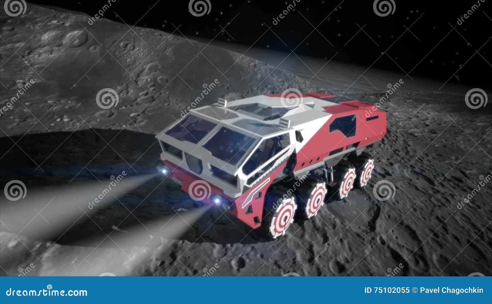 Moon Rover on the Moon. Space Expedition Stock Video - Video of explore ...