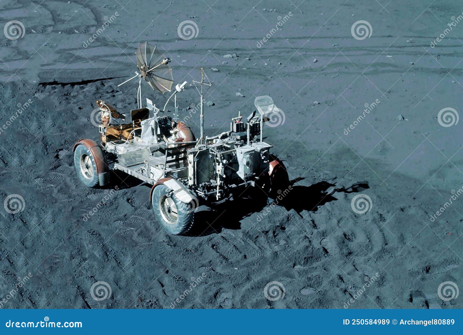 Moon Rover on the Surface of Moon. Elements of this Image Furnished by ...