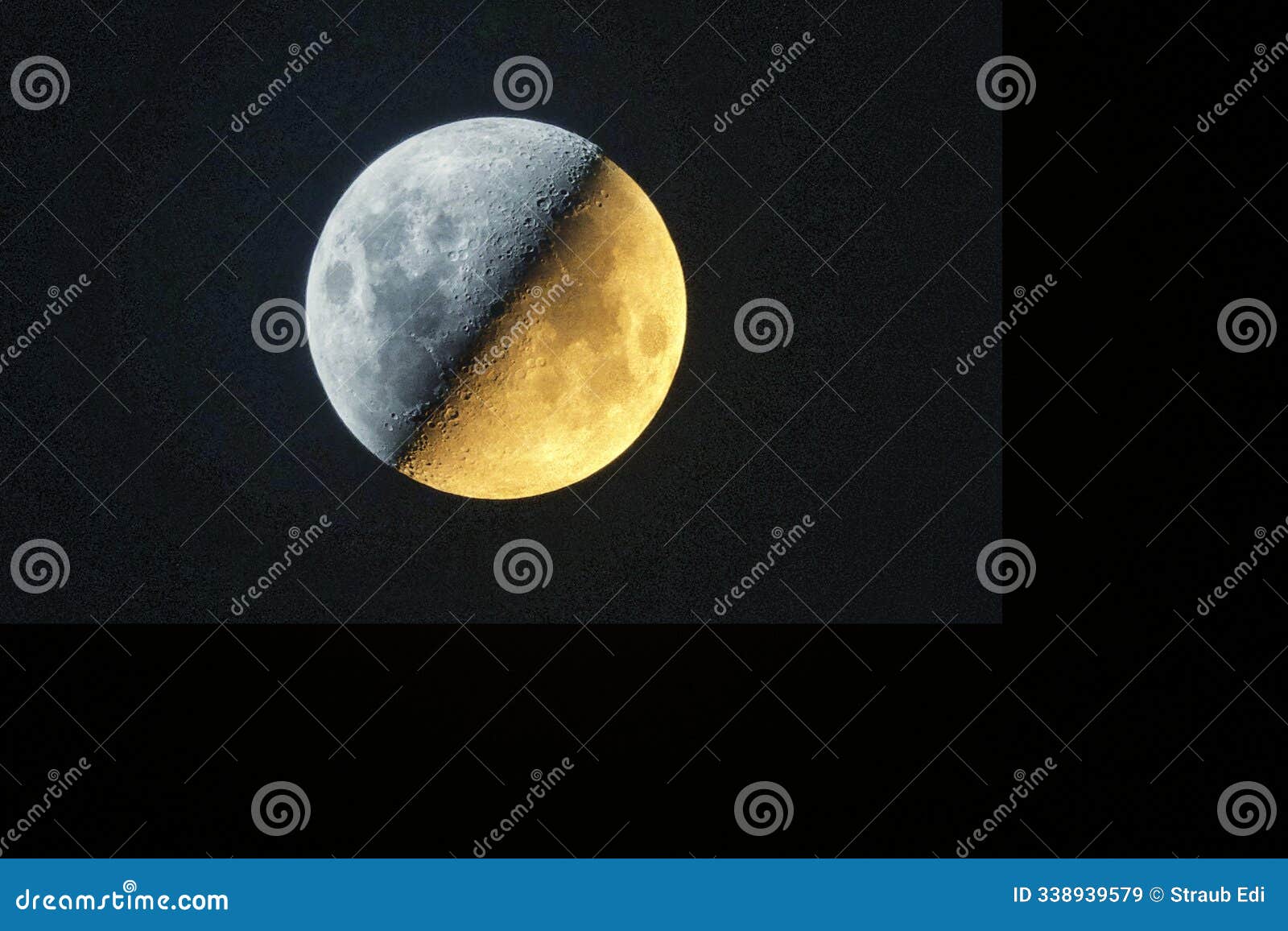 The Moon - Same Side, Different Temperature Colors Stock Image - Image ...