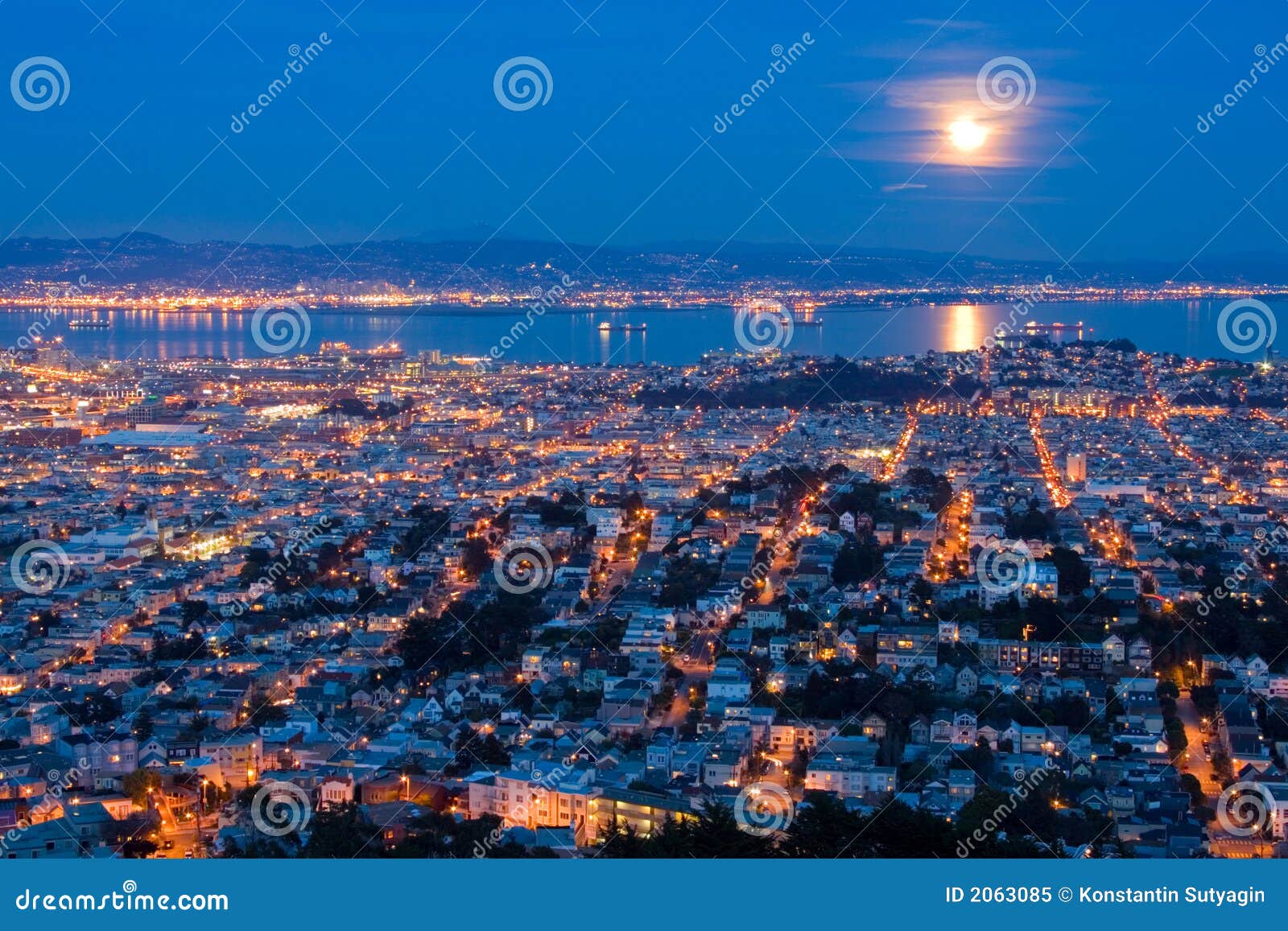 Moon San Francisco stock image. Image of blocks, moon - 2063085