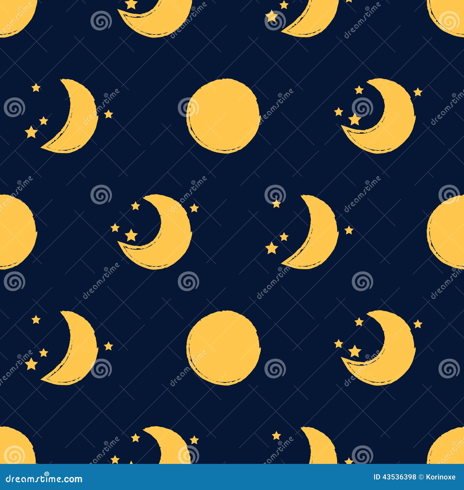 Moon seamless pattern stock vector. Illustration of full - 43536398