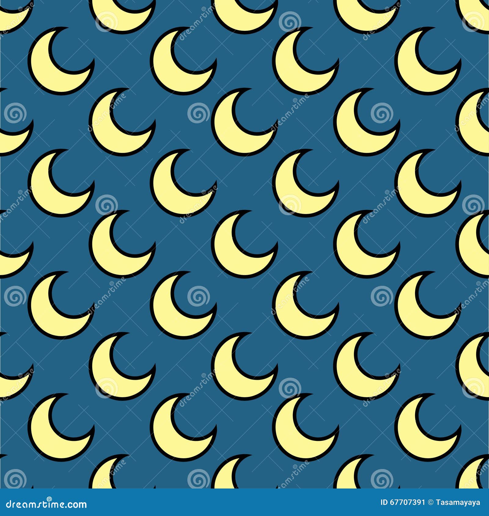 Moon Seamless Pattern Vector Hand Drawn Stock Vector - Illustration of ...