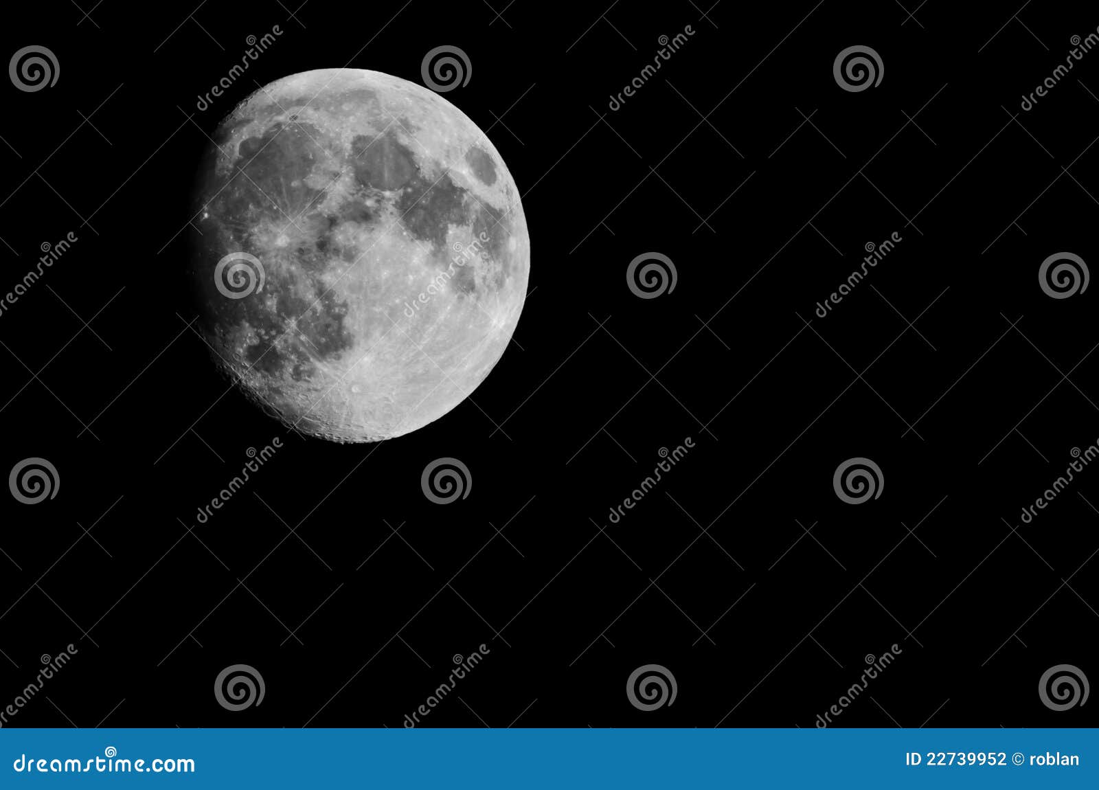 The moon seen from earth stock photo. Image of moon, phase - 22739952