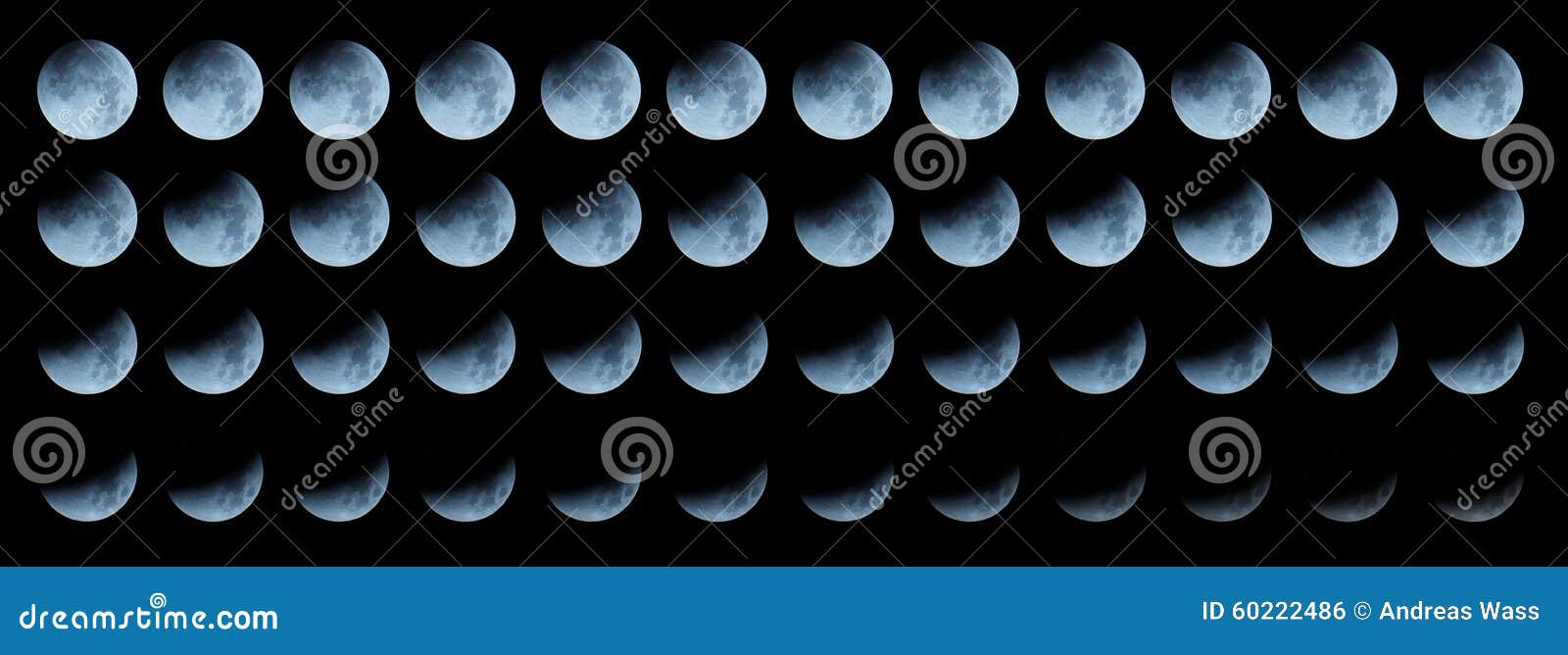 Moon Sequence: Progressing Total Lunar Eclipse Stock Photo - Image of ...