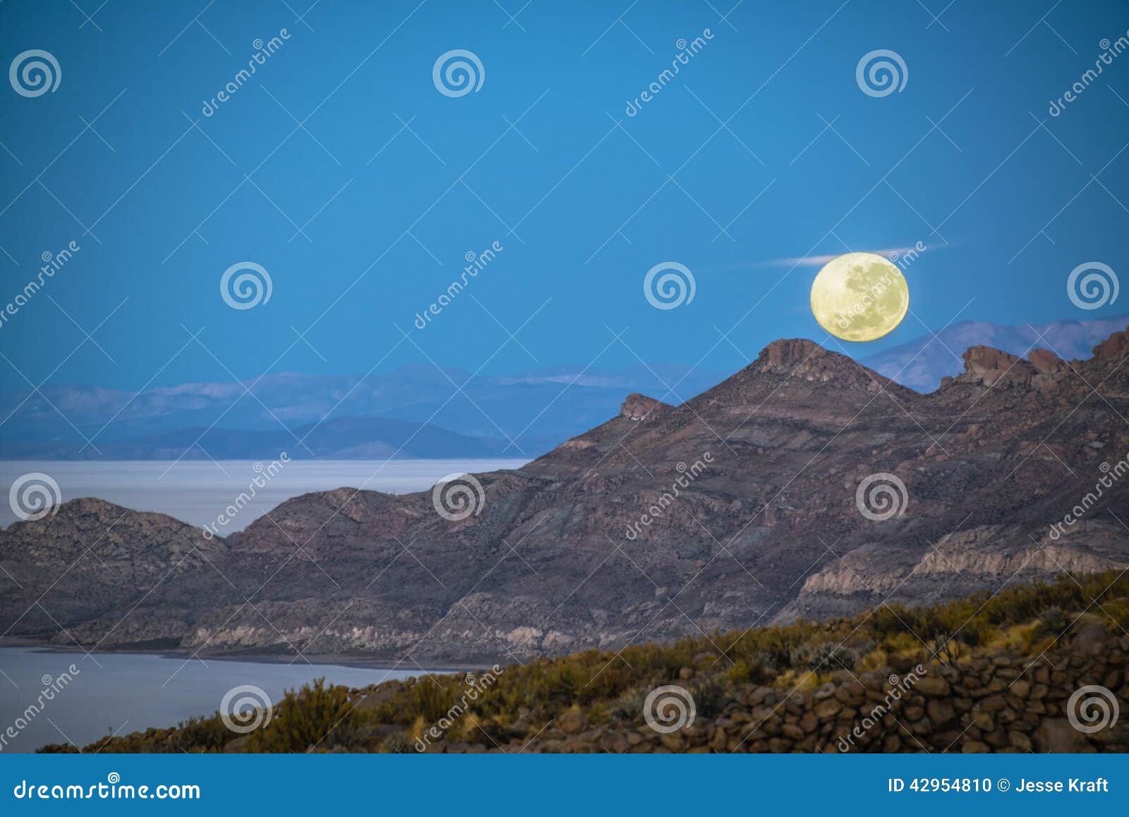 Moon Setting in Bolivia stock photo. Image of bolivia - 42954810