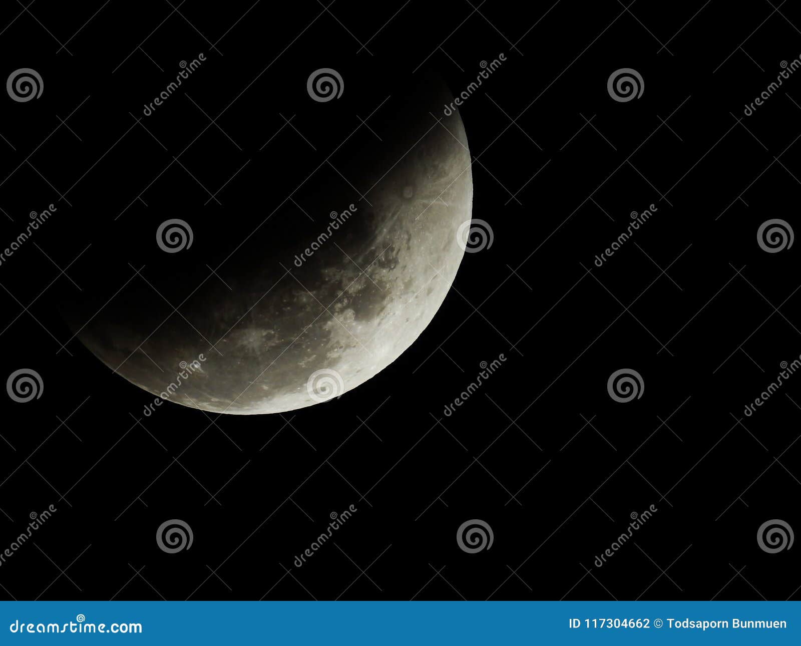 Moon in Shadows in Dark Sky Stock Photo - Image of shape, partial ...