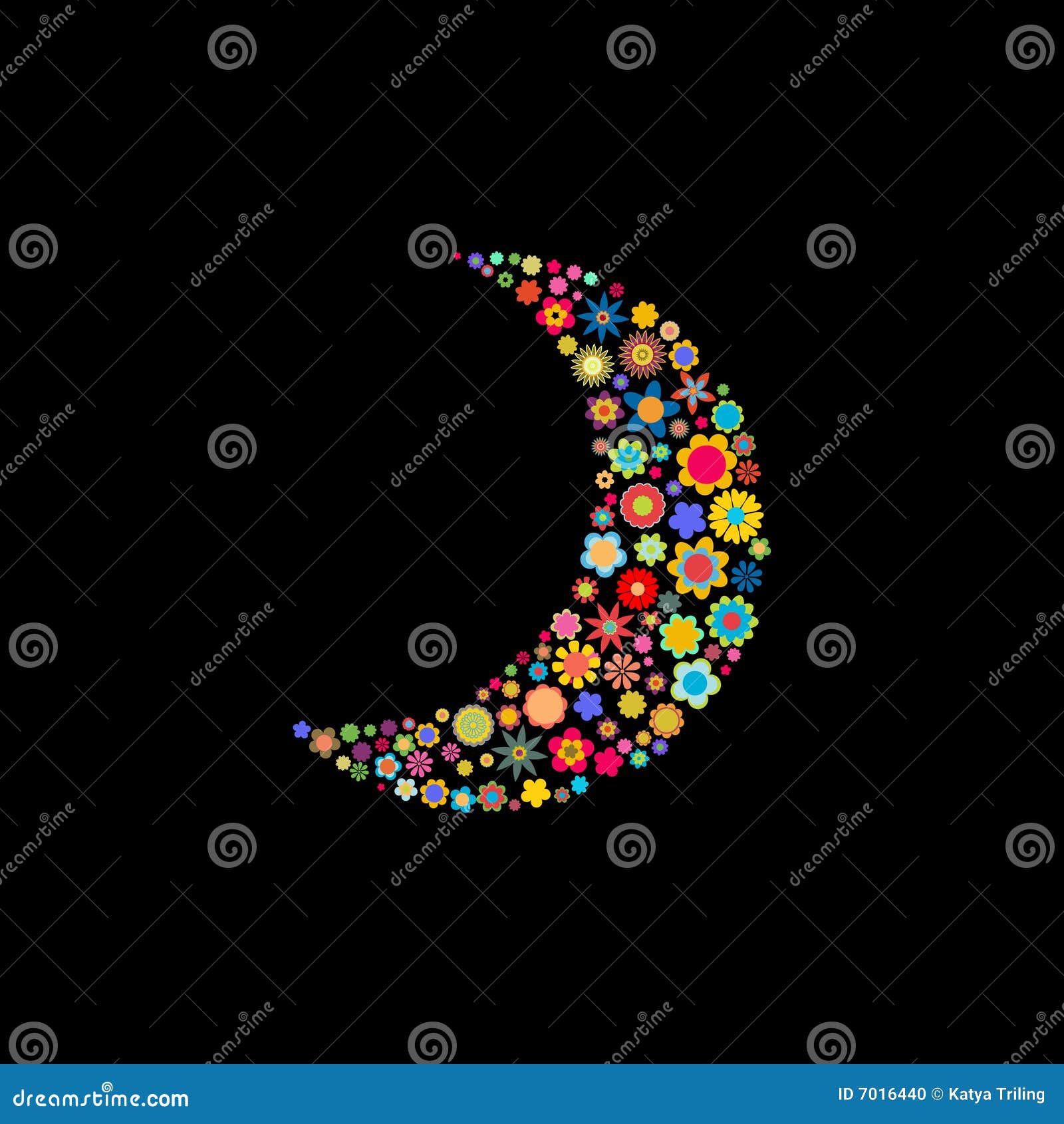 Moon shape stock vector. Illustration of leaf, modern - 7016440