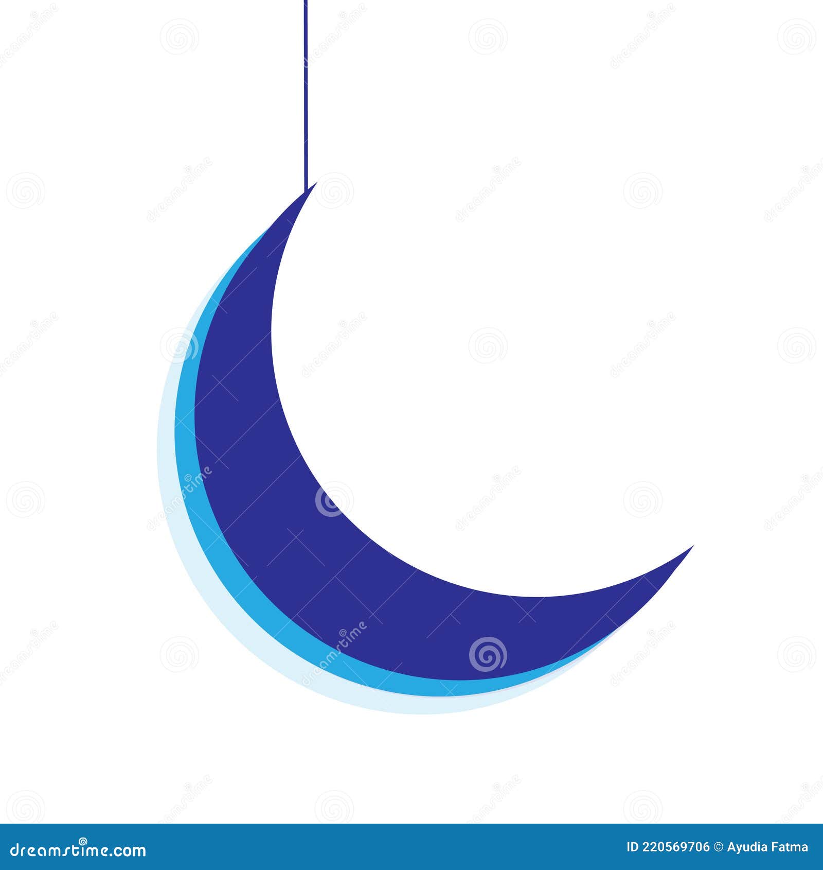 Moon Shape Vector Design with Blue Color Blend Stock Illustration ...