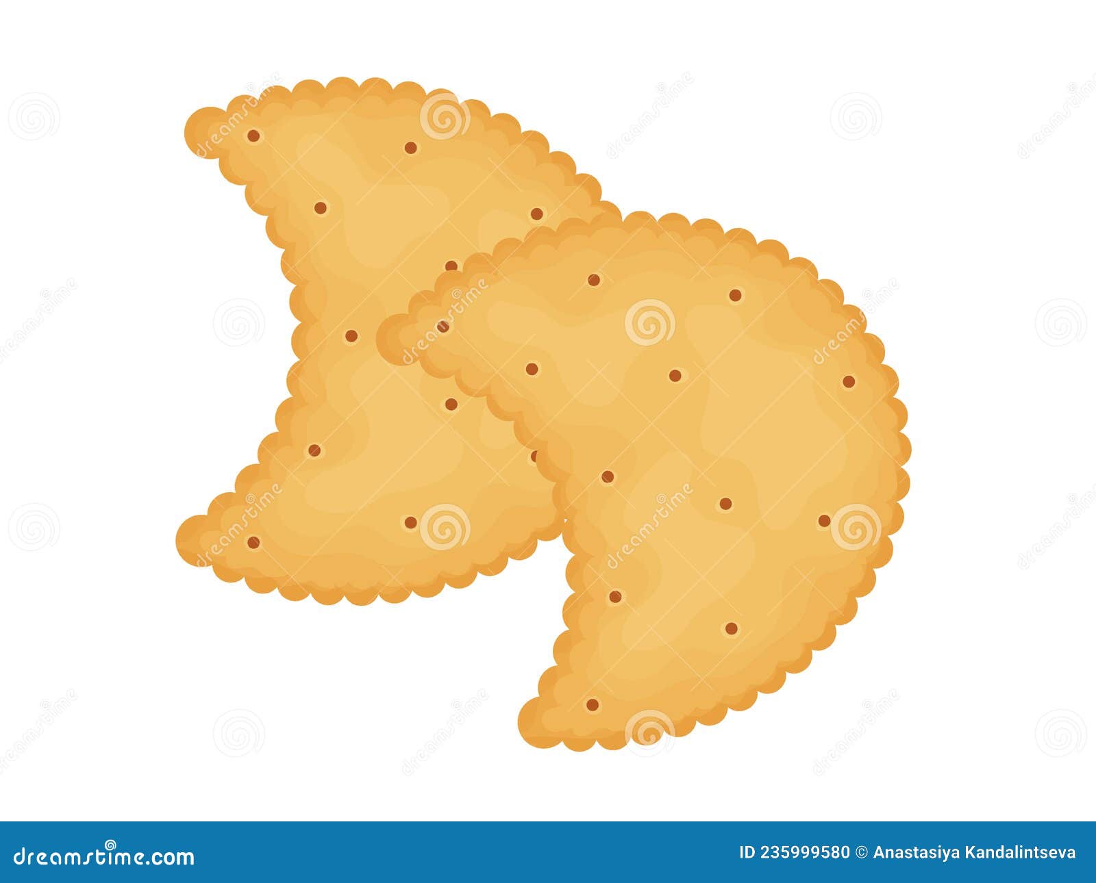 Moon-shaped Crackers. Two Crackers. Illustration of Food, Snacks ...